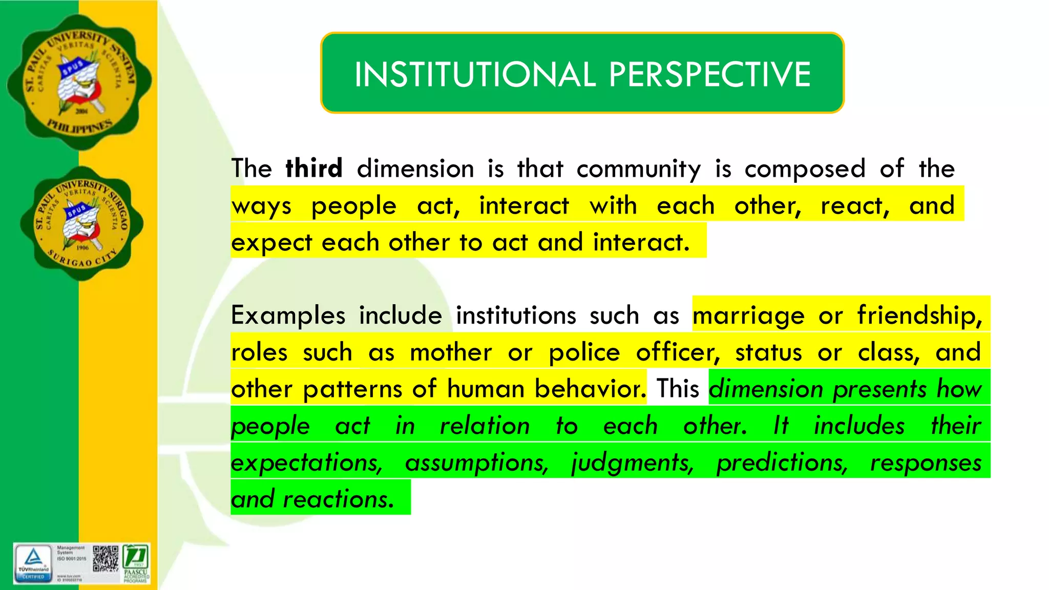 Various Perspectives in Community | PPTX