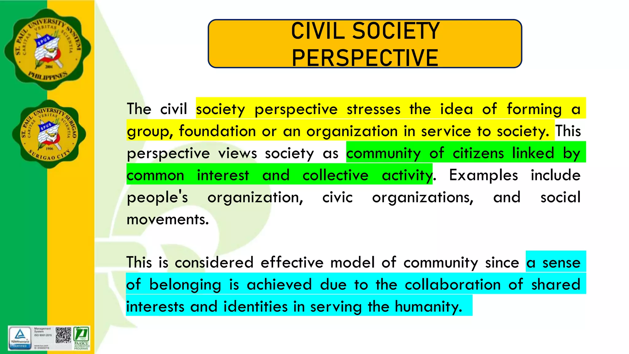 Various Perspectives in Community | PPTX