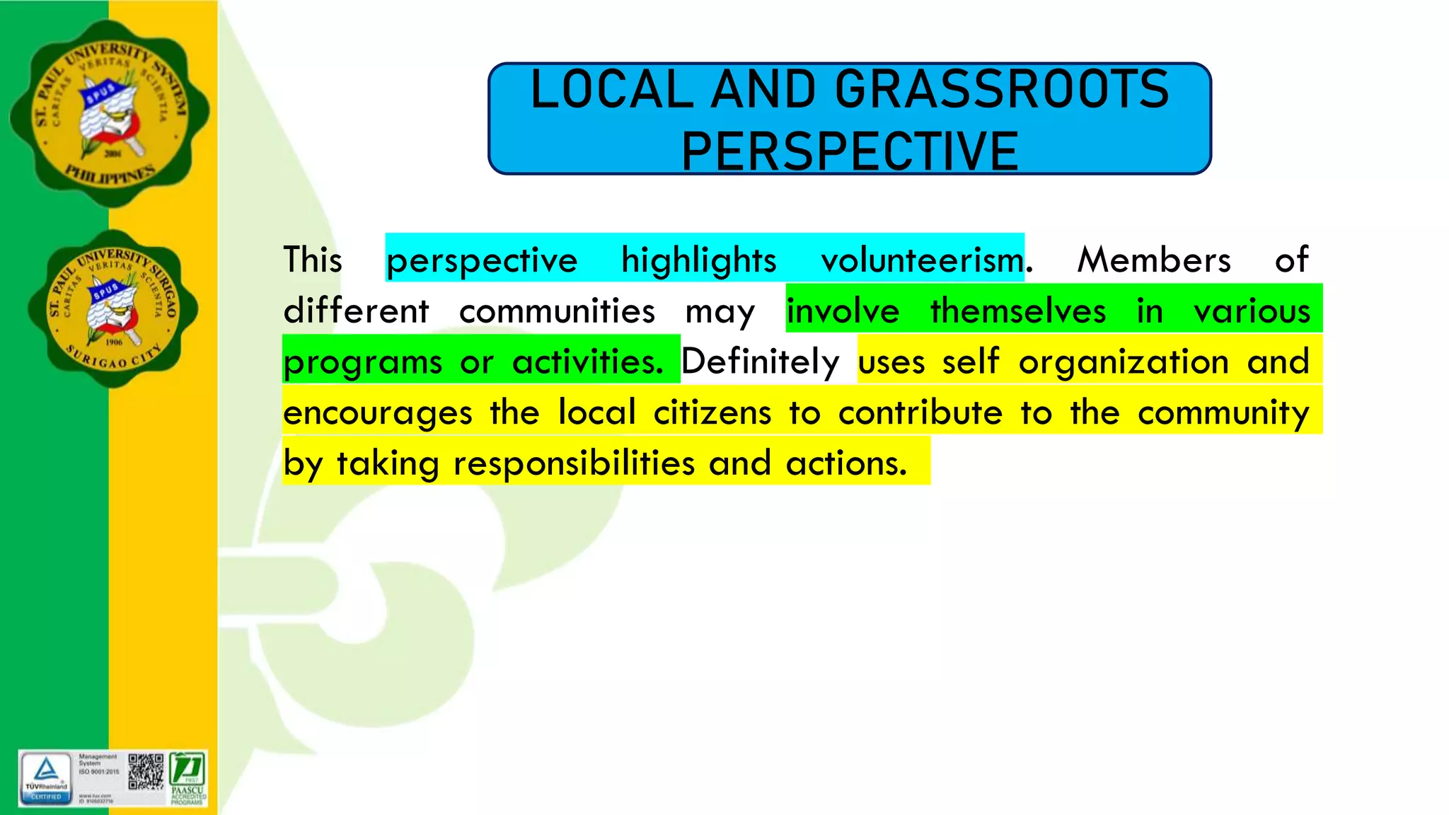 Various Perspectives in Community | PPTX