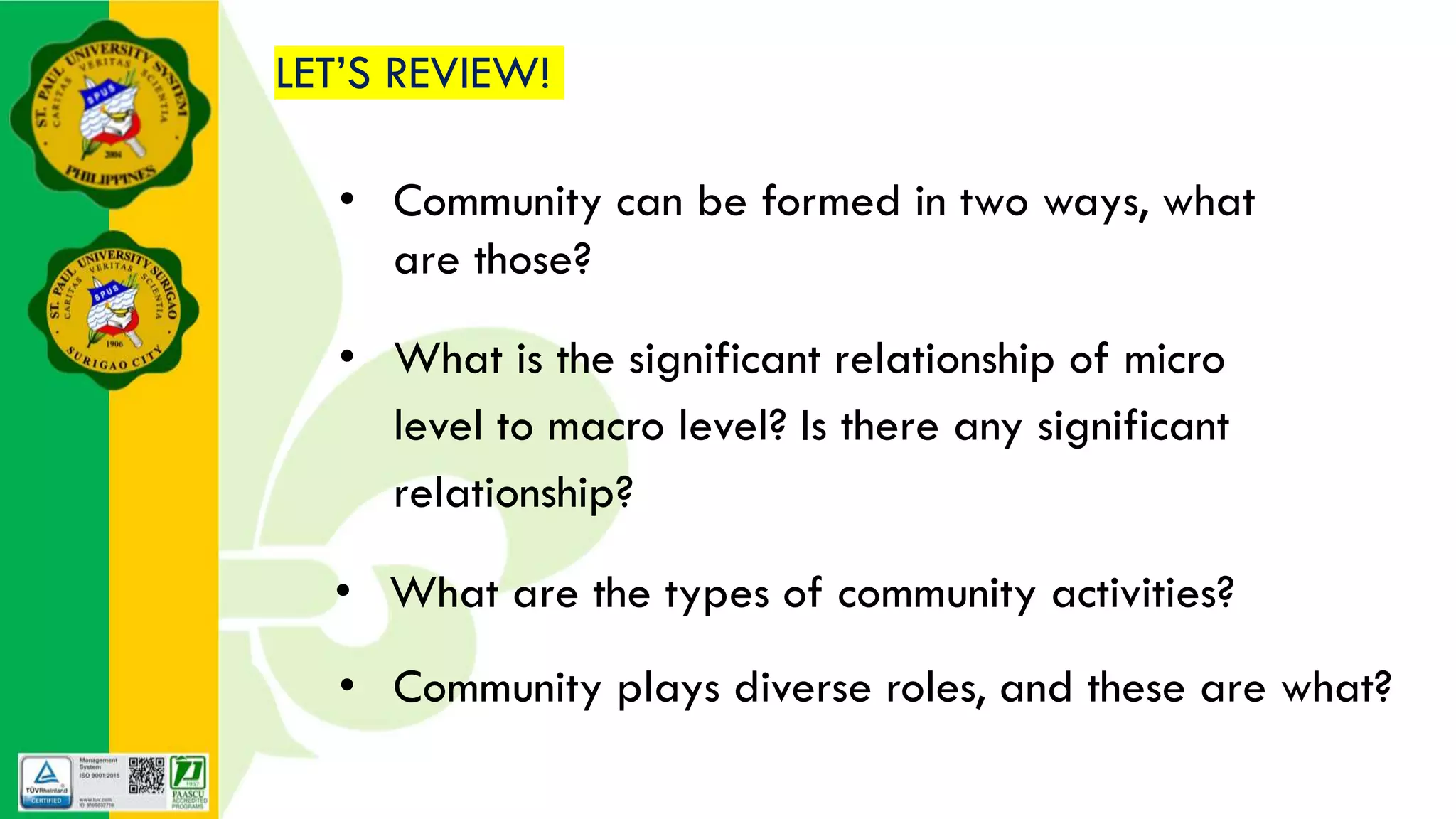 Various Perspectives in Community | PPTX