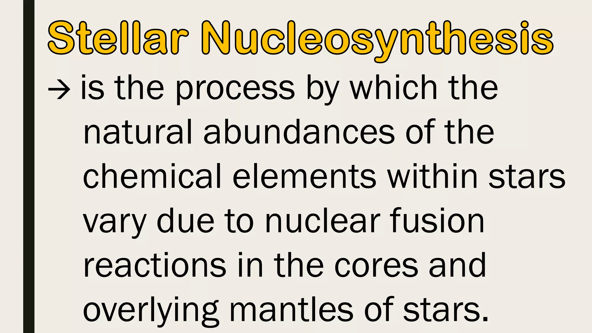 Lesson 2 We Are All Made of Star Stuff (Formation of the Heavy Elements ...