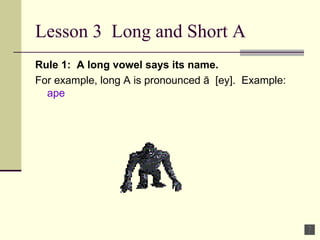 Lesson 3 Long and Short A | PPT