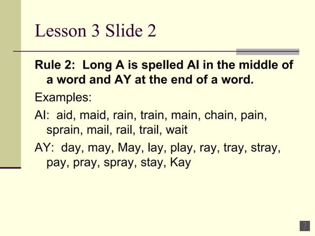 Lesson 3 Long and Short A | PPT