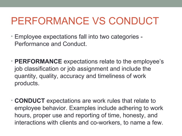 Performance & conduct | PPT