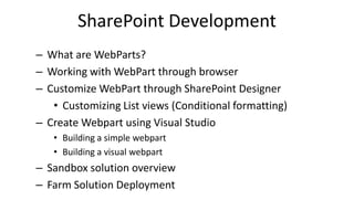 SharePoint Development (Lesson 3) | PPT