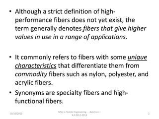 High performance fibres | PDF
