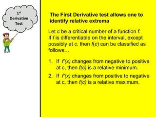 Lesson 3.3 First Derivative Information | PPTX