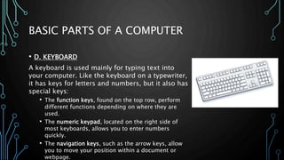 Lesson 3.0 basic parts and functions of computer | PPTX