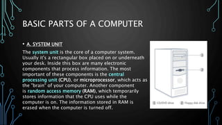Lesson 3.0 basic parts and functions of computer | PPTX