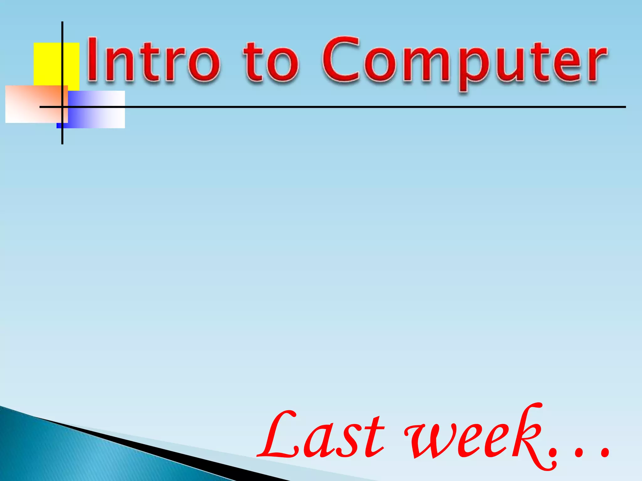 Introduction to Computer Lesson 3 | PPT