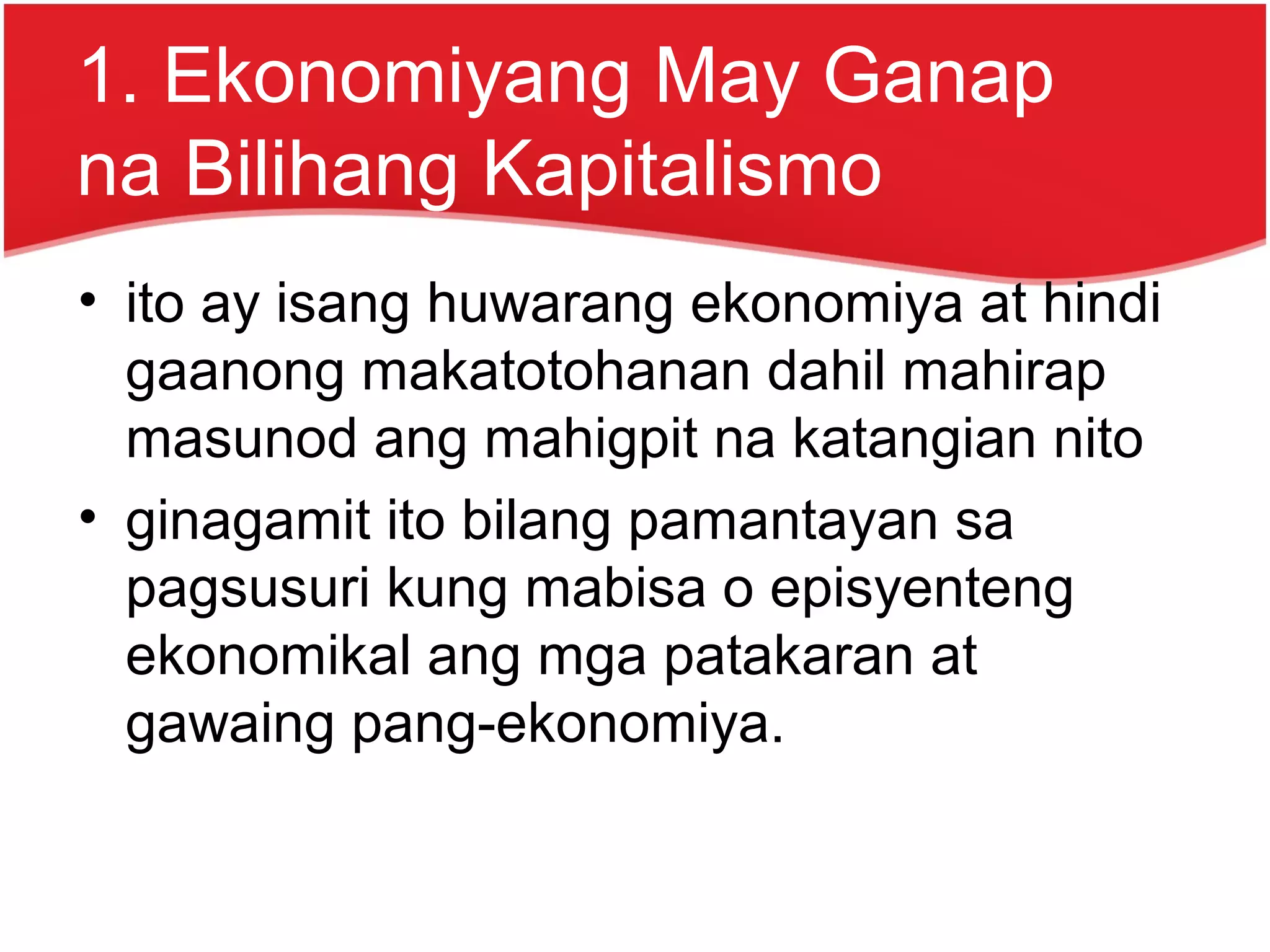 Mga Sistemang Pang-Ekonomiya | PPT