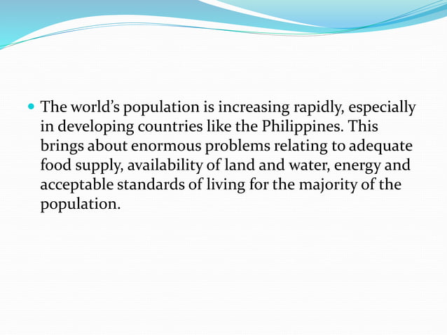 Addressing Problems Related to Rapid Population Growth | PPT