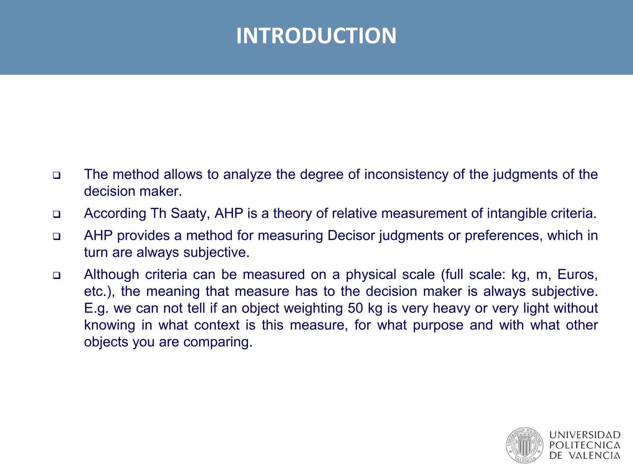 AHP fundamentals | PPTX