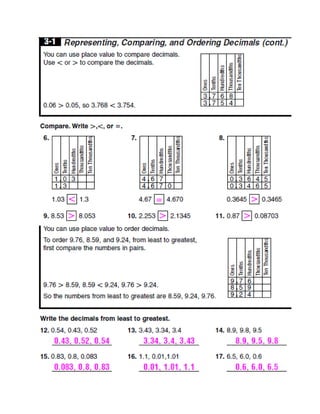 Lesson 3 1 comparing & ordering decimals | DOC | Education