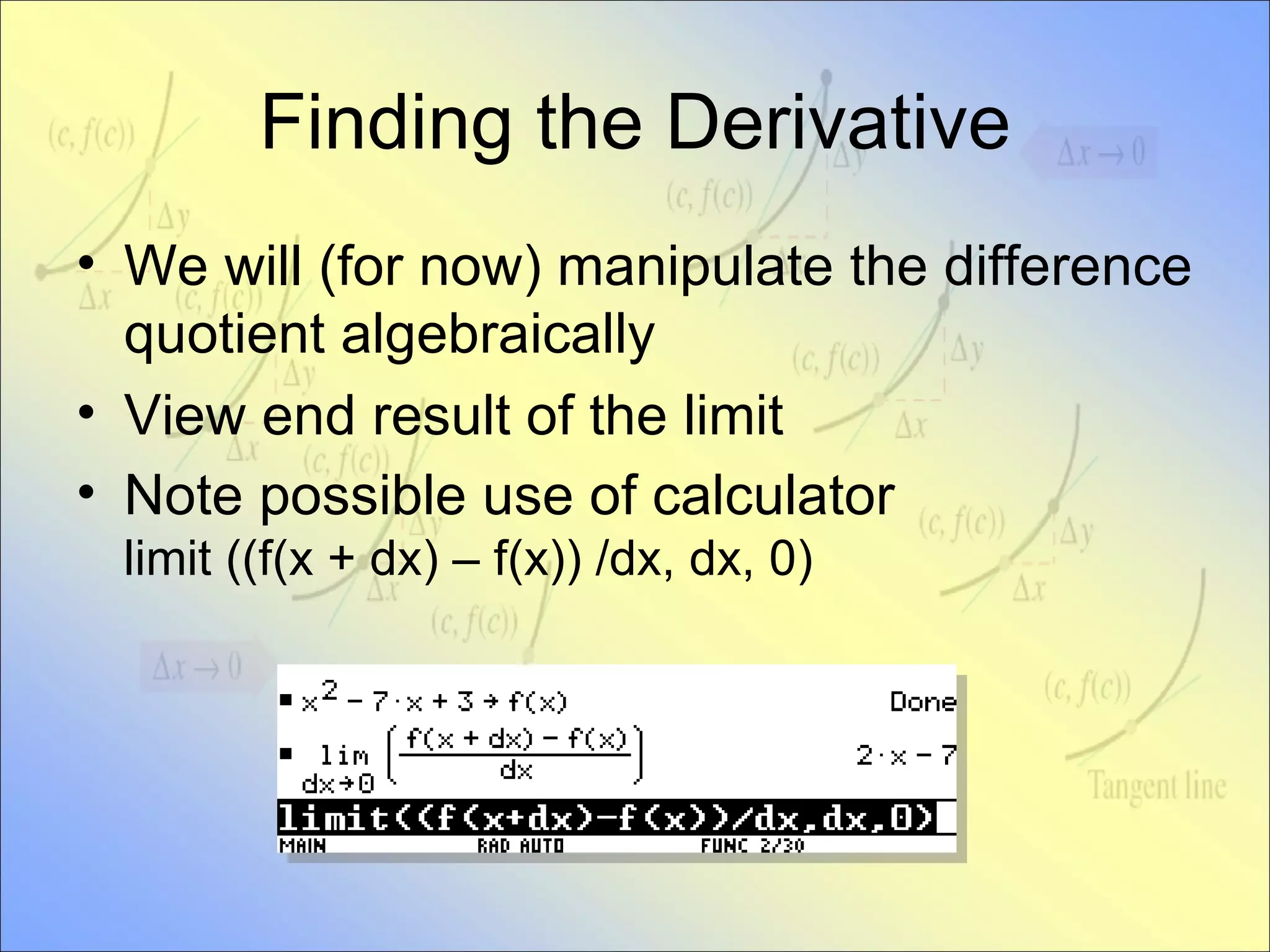 Lesson3.1 The Derivative And The Tangent Line | PPT