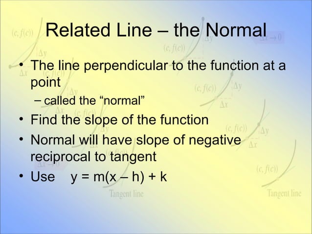 Lesson3.1 The Derivative And The Tangent Line | PPT