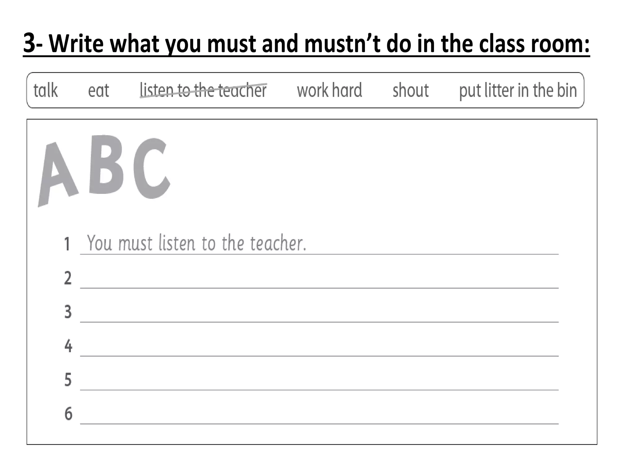 must or mustn't - modal verbs - class rules | PPTX