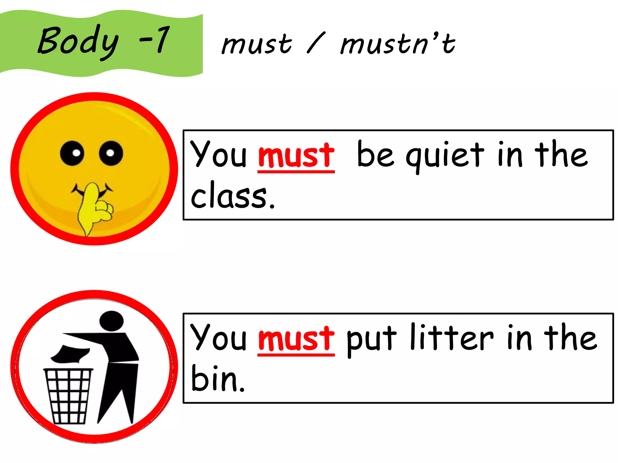 must or mustn't - modal verbs - class rules | PPTX