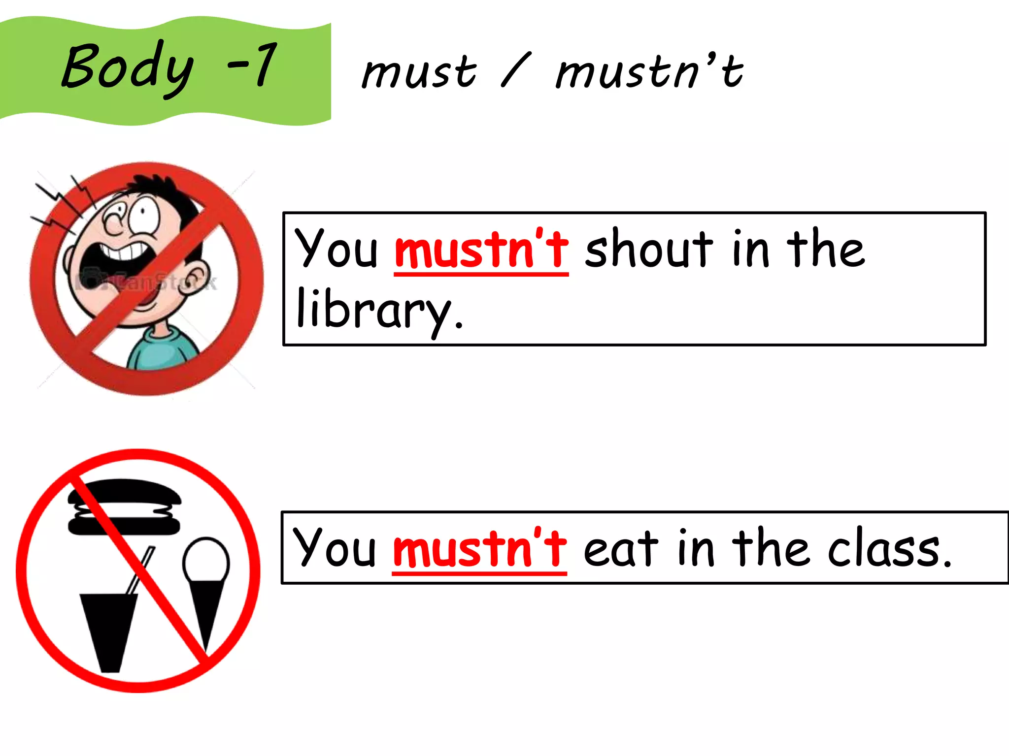 must or mustn't - modal verbs - class rules | PPTX
