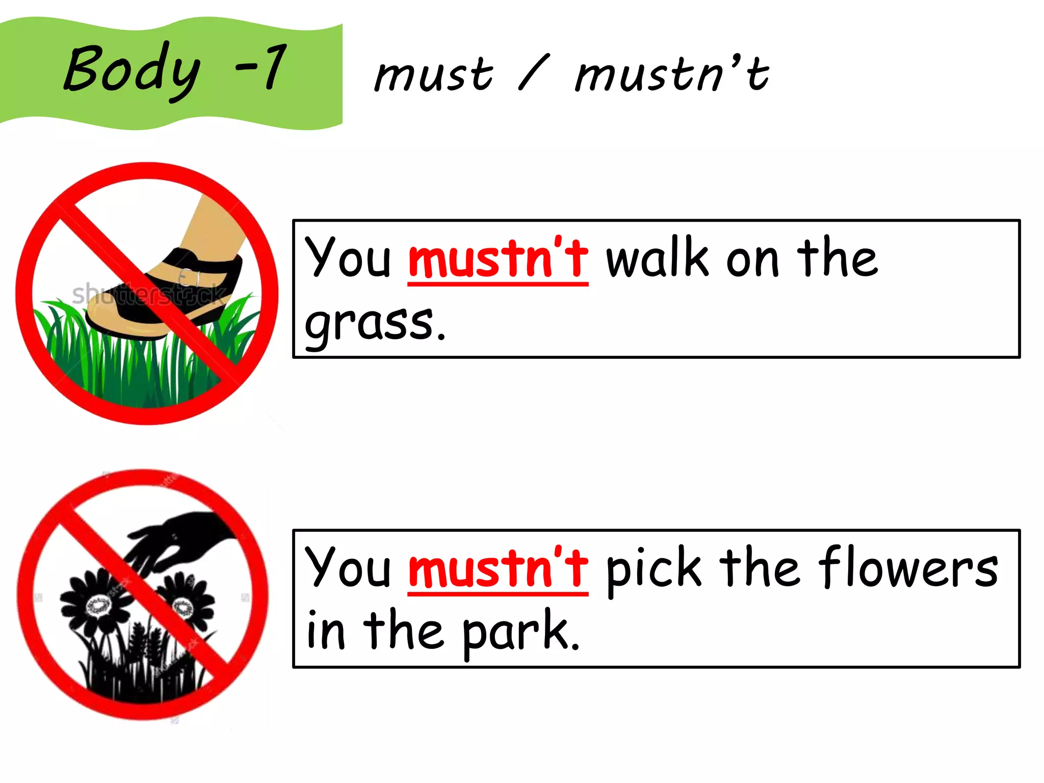 must or mustn't - modal verbs - class rules | PPTX