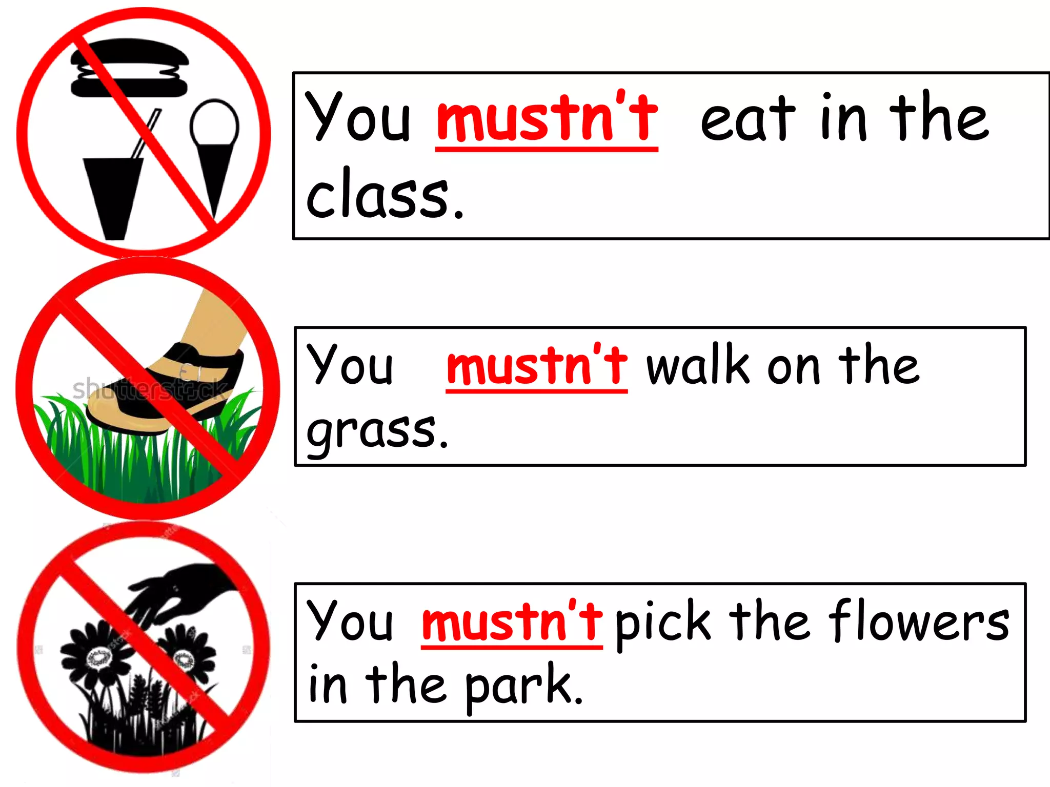 must or mustn't - modal verbs - class rules | PPTX