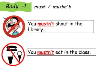 must or mustn't - modal verbs - class rules | PPTX