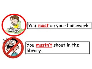 must or mustn't - modal verbs - class rules | PPTX