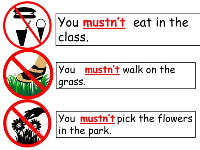 must or mustn't - modal verbs - class rules | PPTX
