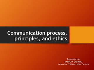 Communication Process, Principles, and Ethics | PPTX