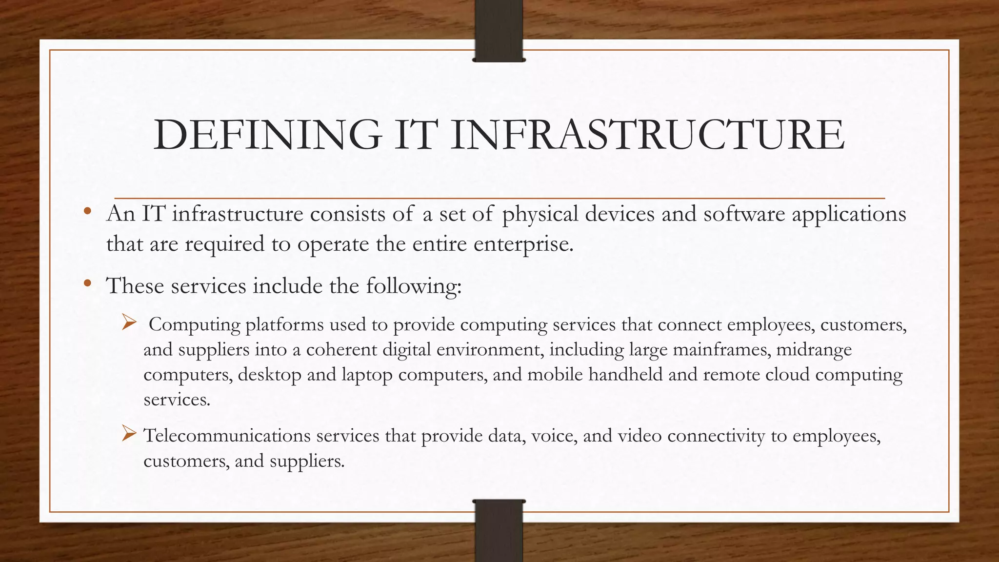 Information technology Infrastructure | PPTX | Information Services ...