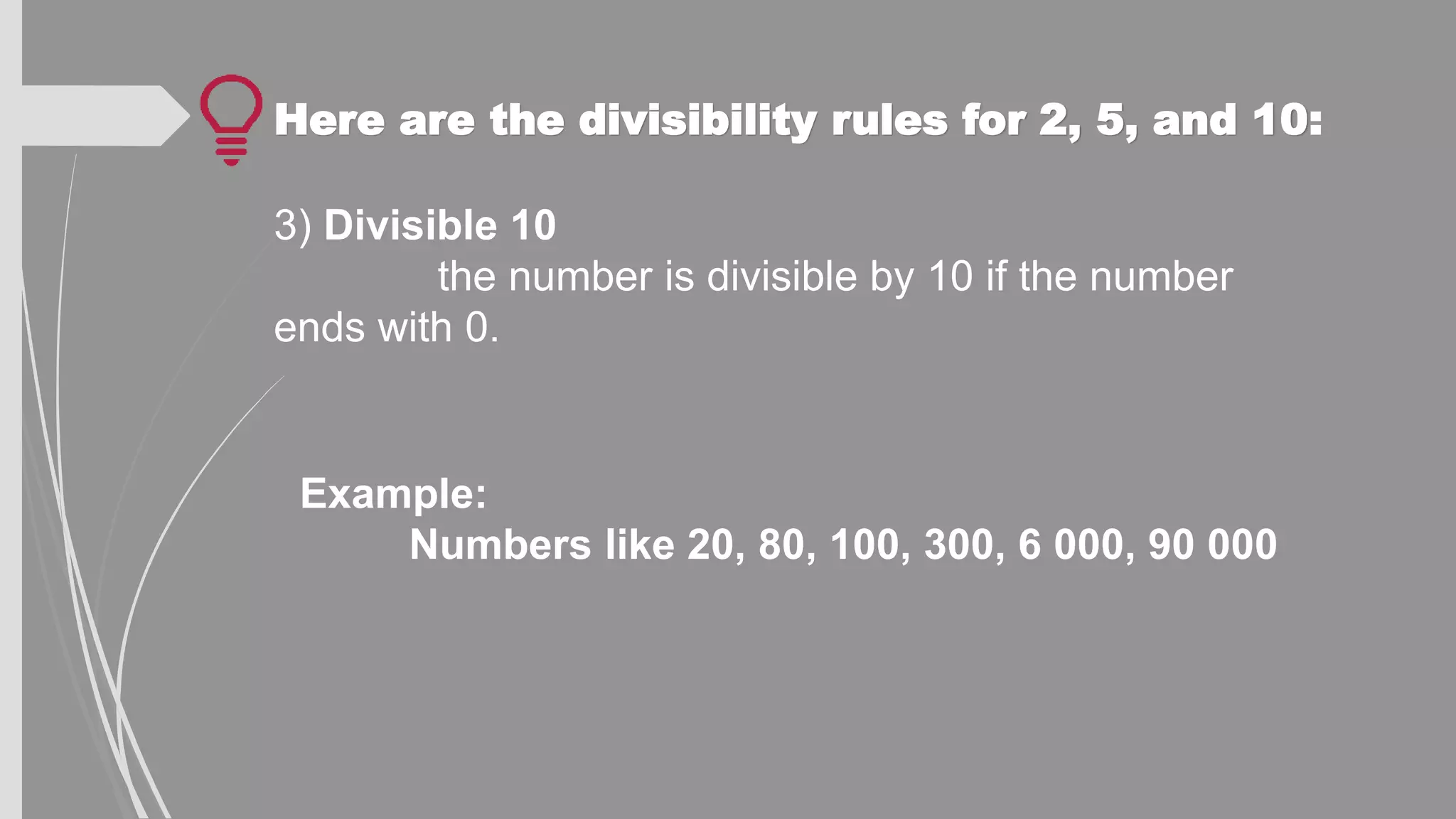 Lesson 3. divisibility rules (2,5,10) | PPTX