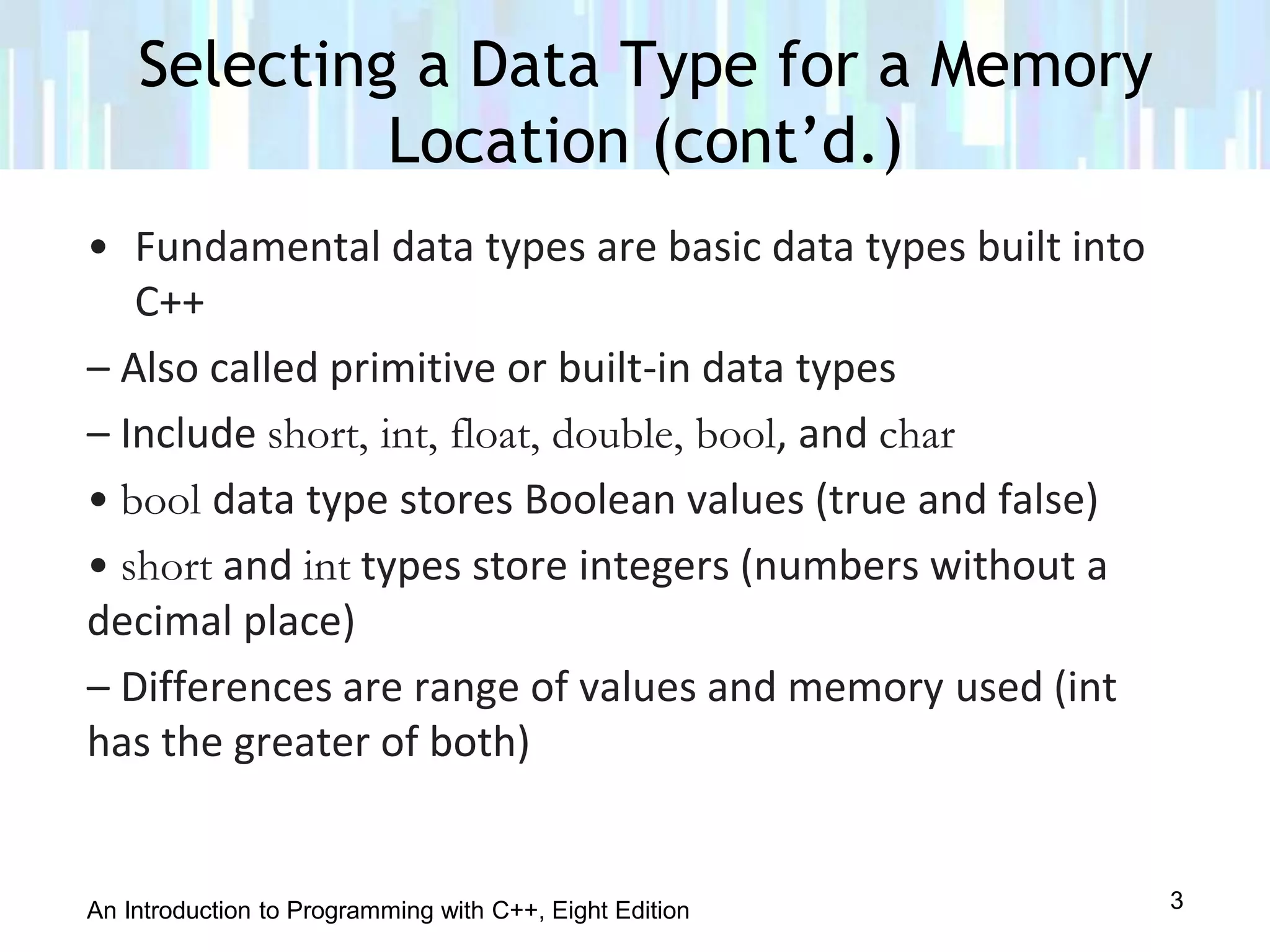 Lesson 3.2 data types for memory location | PDF