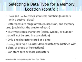 Lesson 3.2 data types for memory location | PDF