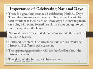 Lesson 3.5 (ten social) Our National Days | PPTX