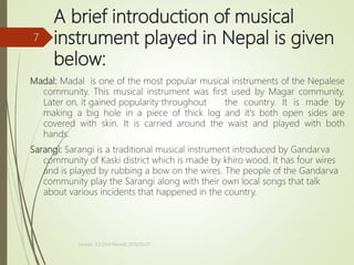 Lesson 3.3 (ten social) Nepali Folk Musical Instruments | PPT