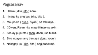Mga Salitang Tumutukoy sa Lugar | PPTX