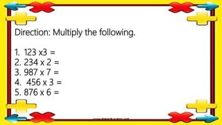 Multiplication without and with Regrouping | PPTX