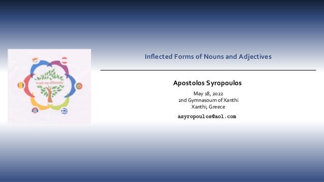 Inflected Forms of Nouns and Adjectives | PPT