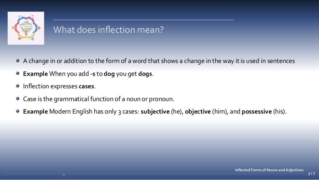 Inflected Forms of Nouns and Adjectives | PPT