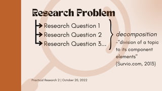 Formulating research problem and questions | PDF