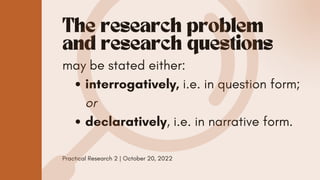 Formulating research problem and questions | PDF