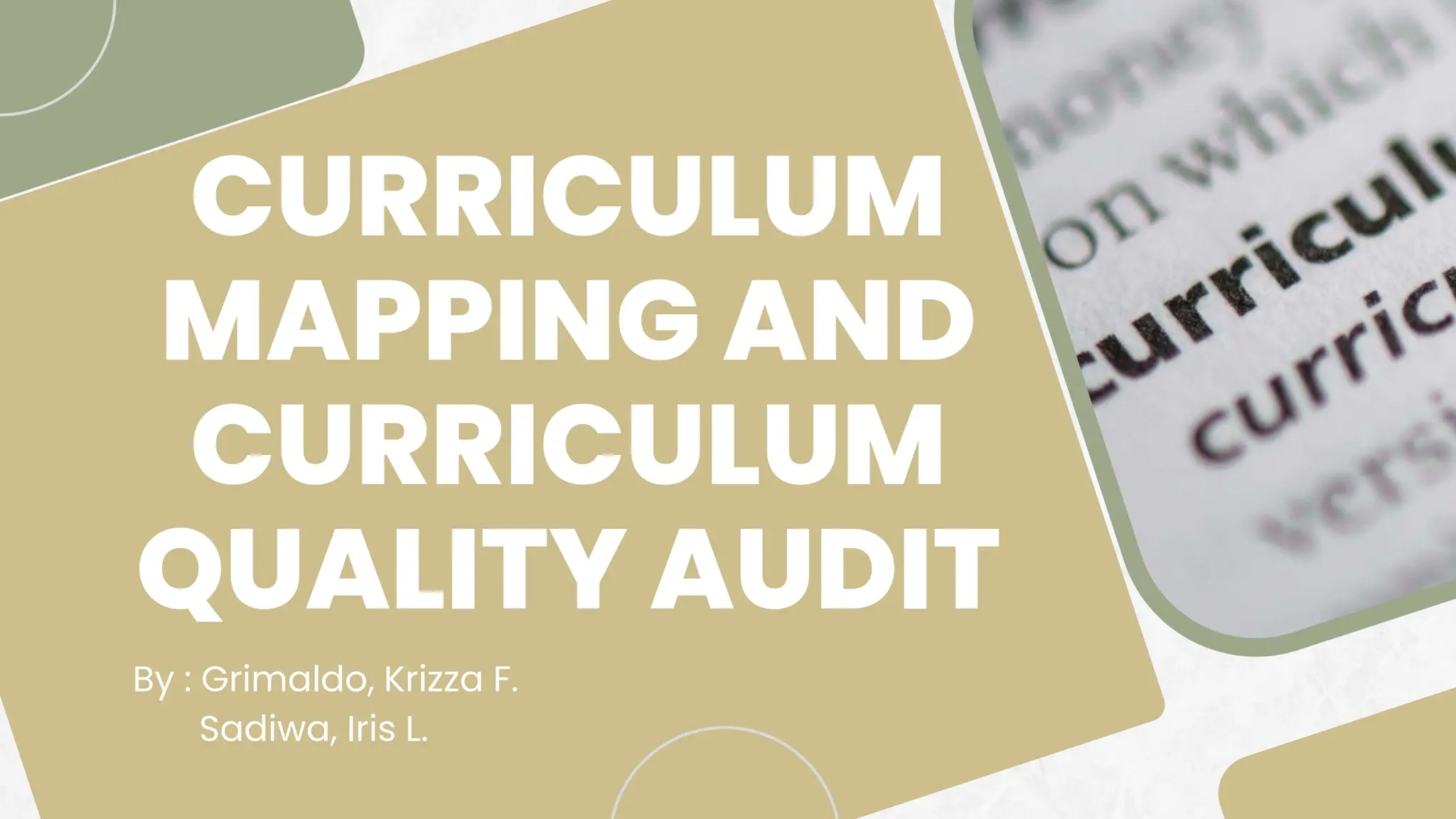 Lesson 3.3 - Curriculum Mapping and Curriculum Quality Audit.pptx