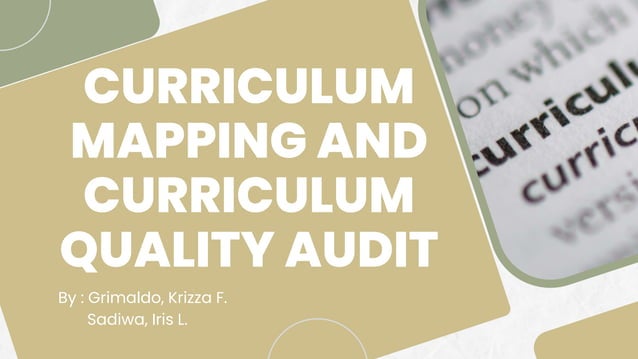 Lesson 3.3 - Curriculum Mapping and Curriculum Quality Audit.pptx ...
