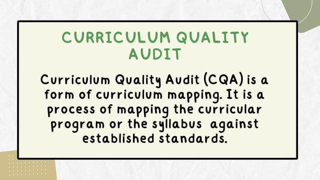 Lesson 3.3 - Curriculum Mapping and Curriculum Quality Audit.pptx ...