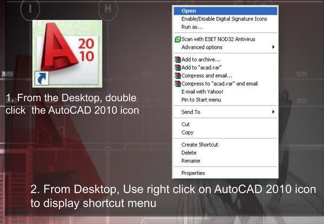 Stepping into AutoCAD, Starting AutoCAD. | PPTX