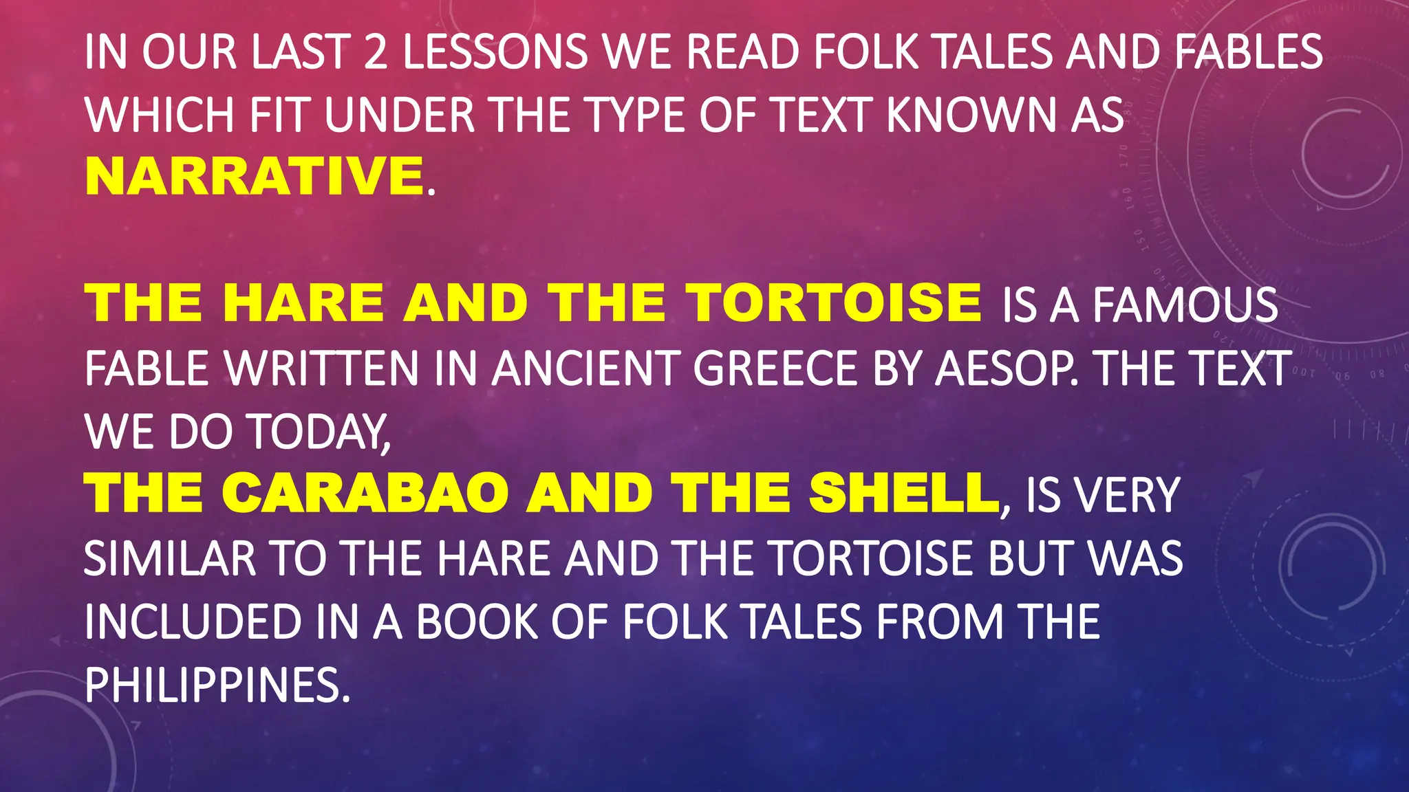 LESSON 3.COMPARING NARRATIVES Comparing the same narrative storyline ...