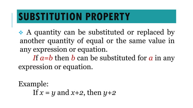 Properties of Equality; Reflexive, Symmetric, Transitive, Addition ...