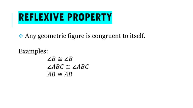 Properties Of Equality Reflexive Symmetric Transitive Addition Subtraction Multiplication