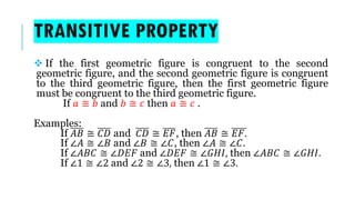 Properties of Equality; Reflexive, Symmetric, Transitive, Addition ...