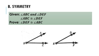 Properties of Equality; Reflexive, Symmetric, Transitive, Addition ...